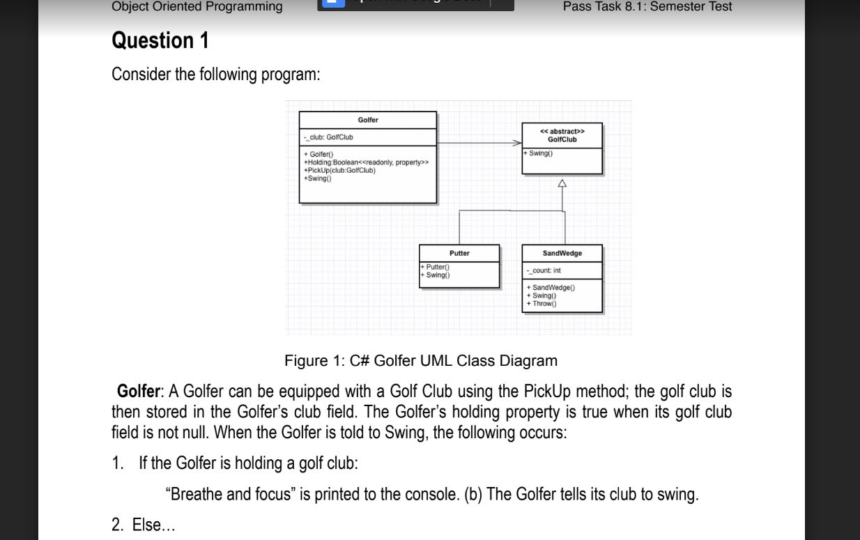 Solved C# Question 1 Consider the following program: Figure | Chegg.com