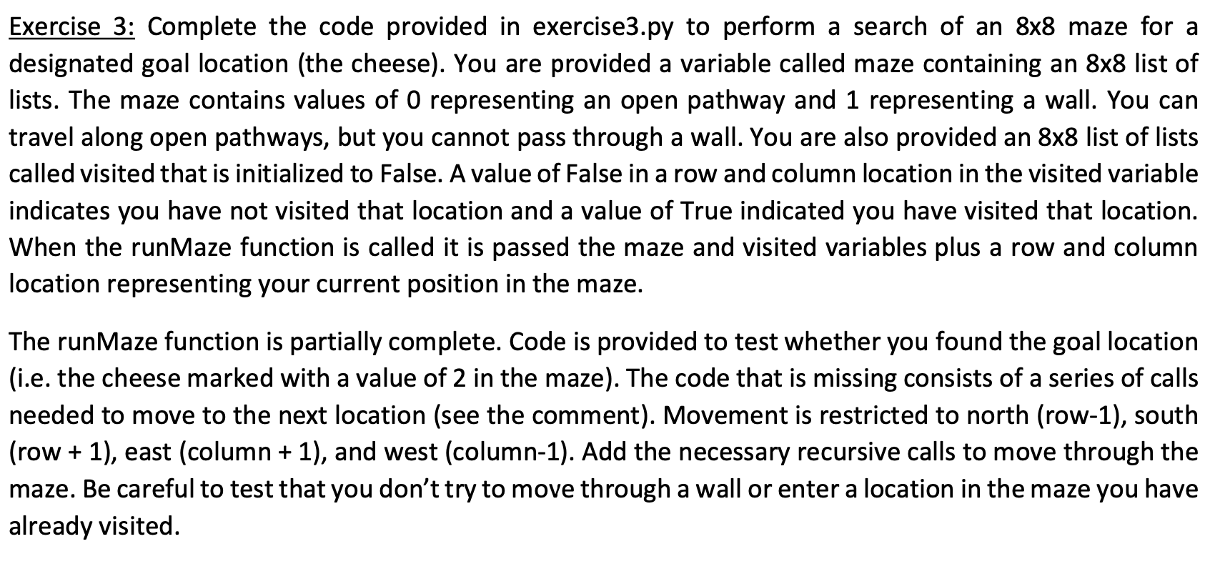 Solved Exercise 3: Complete the code provided in | Chegg.com