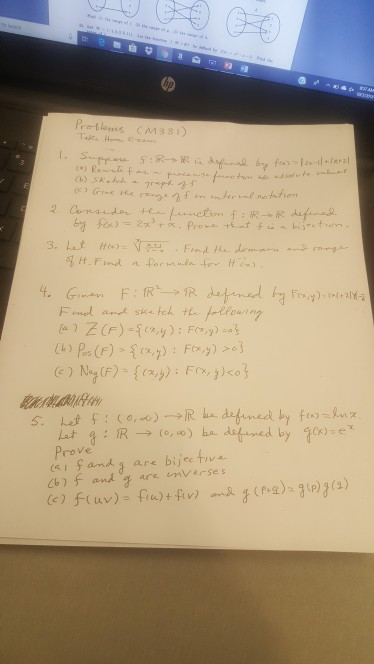 の b) Stok roVe (s i F and g are bijee tiv (uV | Chegg.com