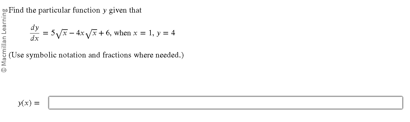 Solved an Find the particular function y ﻿given | Chegg.com