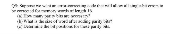 Solved Q5: Suppose we want an error-correcting code that | Chegg.com