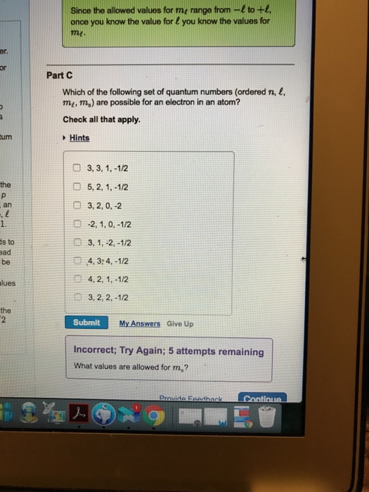 Solved Since the allowed values for me range from -l to +t | Chegg.com