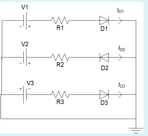 Solved Find the current values of ID1 , ID2 , ID3 in the | Chegg.com
