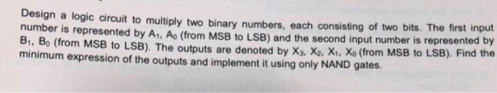 Solved Design a logic circuit to multiply two binary | Chegg.com Solved Design a logic circuit to multiply two binary | Chegg.com