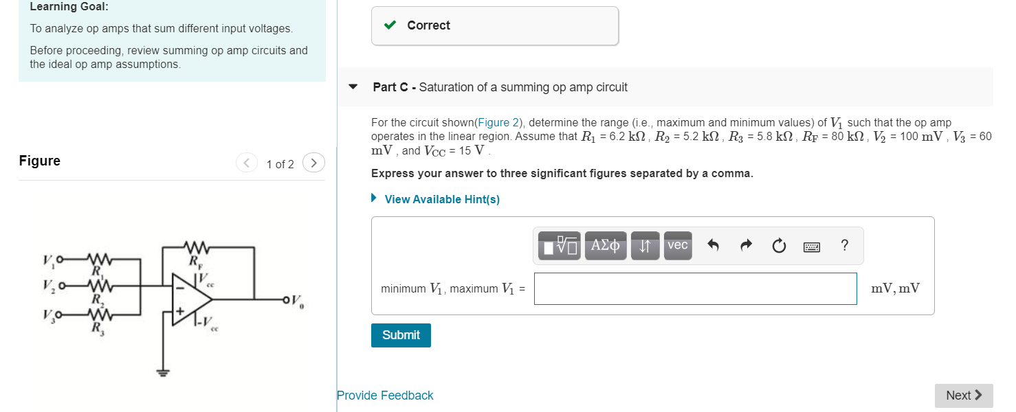 Solved Learning Goal: To analyze op amps that sum different | Chegg.com