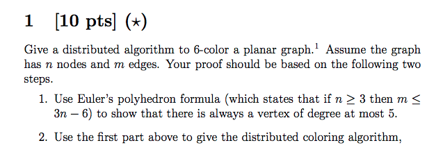Solved 1 10 Pts Give A Distributed Algorithm To 1842