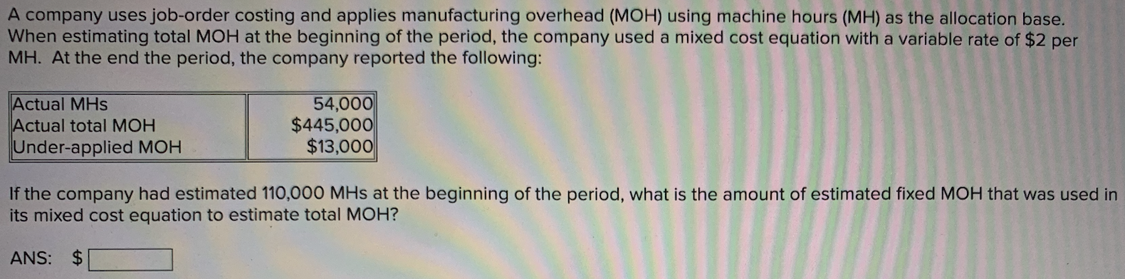 Solved A company uses job-order costing and applies | Chegg.com