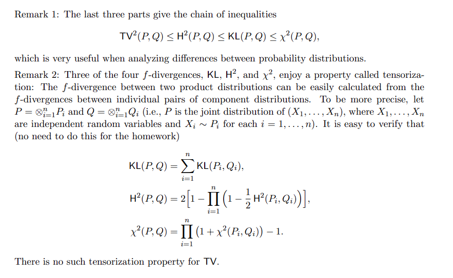 Solved 2. ( f-divergences) This problem introduces several | Chegg.com