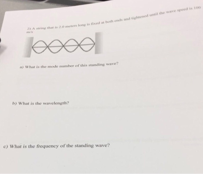 Solved A string that is 2.0 meters long is fixed at both | Chegg.com