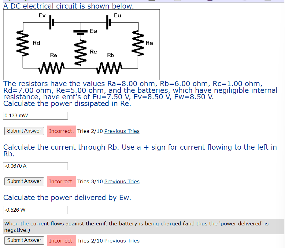 Solved A DC electrical circuit is shown below. The resistors | Chegg.com