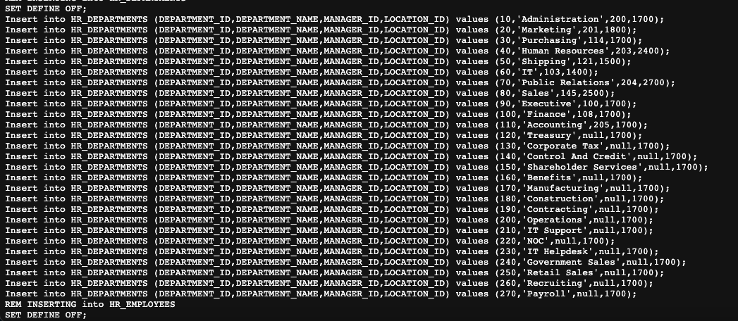 Solved CREATE TABLE HR_COUNTRIES ( COUNTRY_ID CHAR (2), | Chegg.com