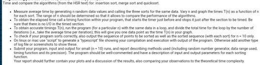 Solved Time and compare the algorithms (from the HSR text) | Chegg.com