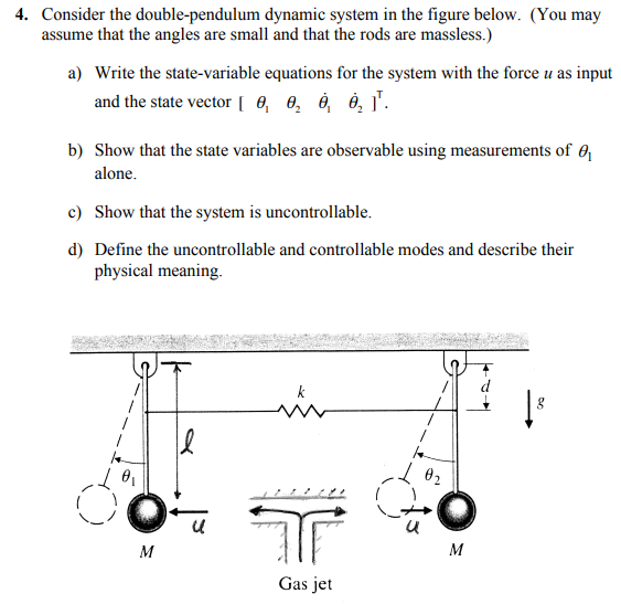 4. Consider the double-pendulum dynamic system in the | Chegg.com