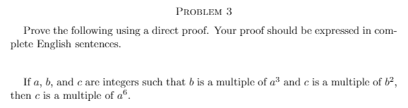 Solved Prove the following using a direct proof. Your proof | Chegg.com