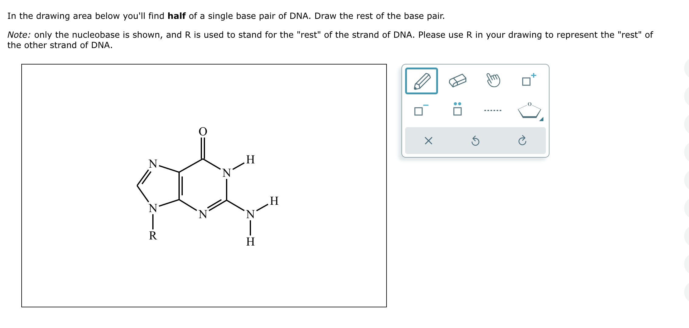Solved In the drawing area below you'll find half of a | Chegg.com