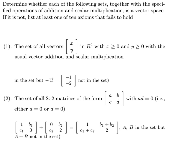Solved Determine whether each of the following sets, | Chegg.com