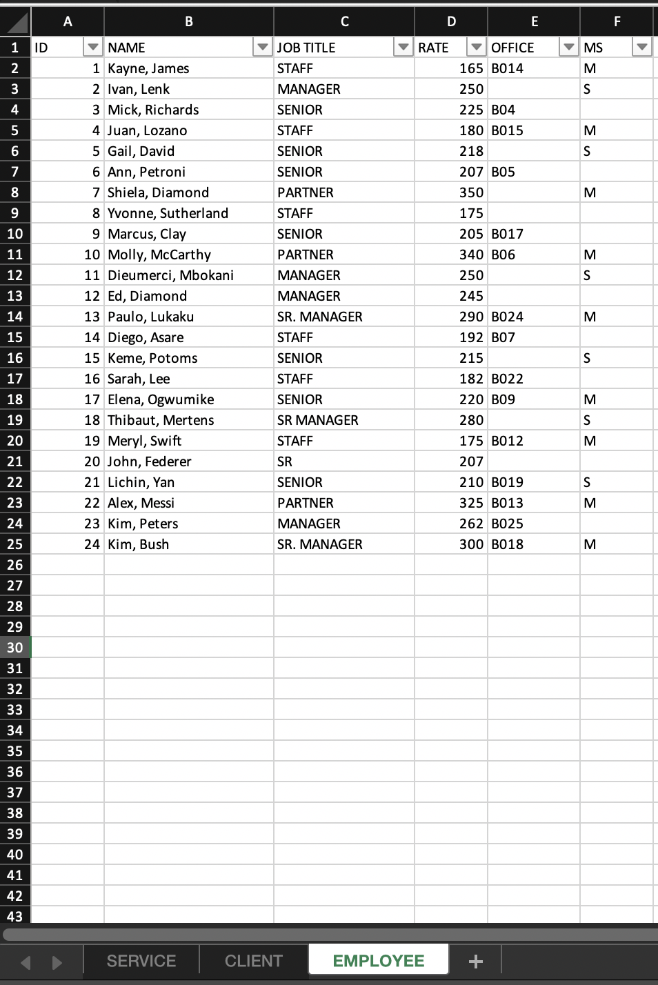 Solved Project- CPA Firm Data (Create an excel file) The | Chegg.com
