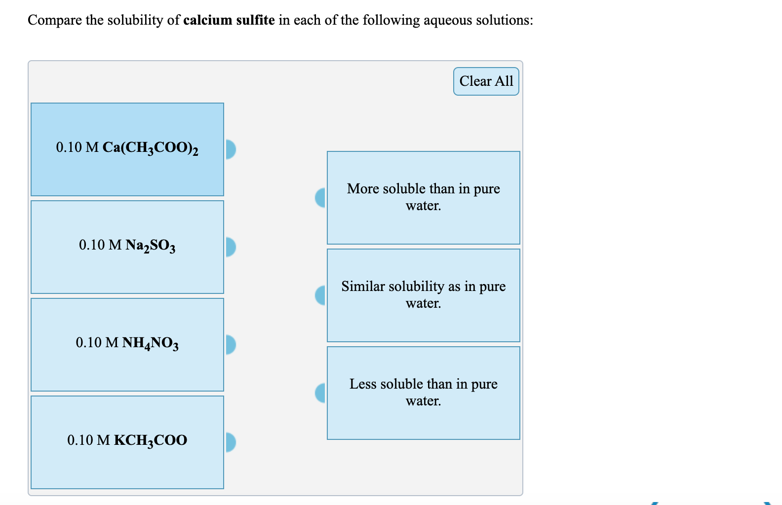 Solved Compare the solubility of calcium sulfite in each of | Chegg.com