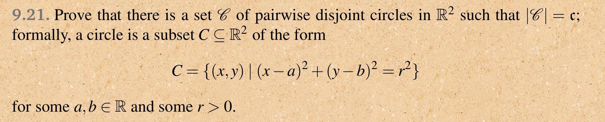 Solved 9.21. Prove that there is a set C of pairwise | Chegg.com