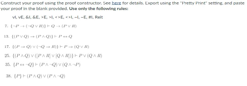 Solved Example of what the proof should look like : 1 | (P | Chegg.com