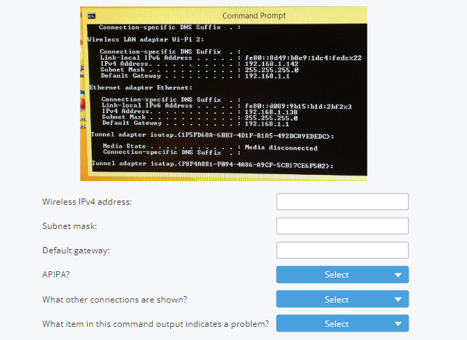 Solved Command PromptWirelese LAH adapter Wi-Fi 2:Conn-local | Chegg.com