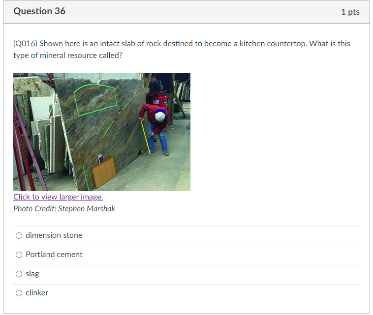 Solved (Q016) Shown here is an intact slab of rock destined | Chegg.com