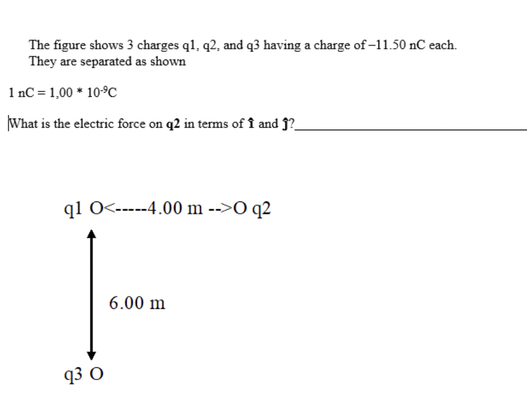 Solved The figure shows 3 charges q1,q2, and q3 having a | Chegg.com