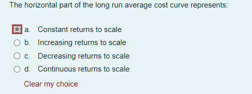 Solved The horizontal part of the long run average cost | Chegg.com