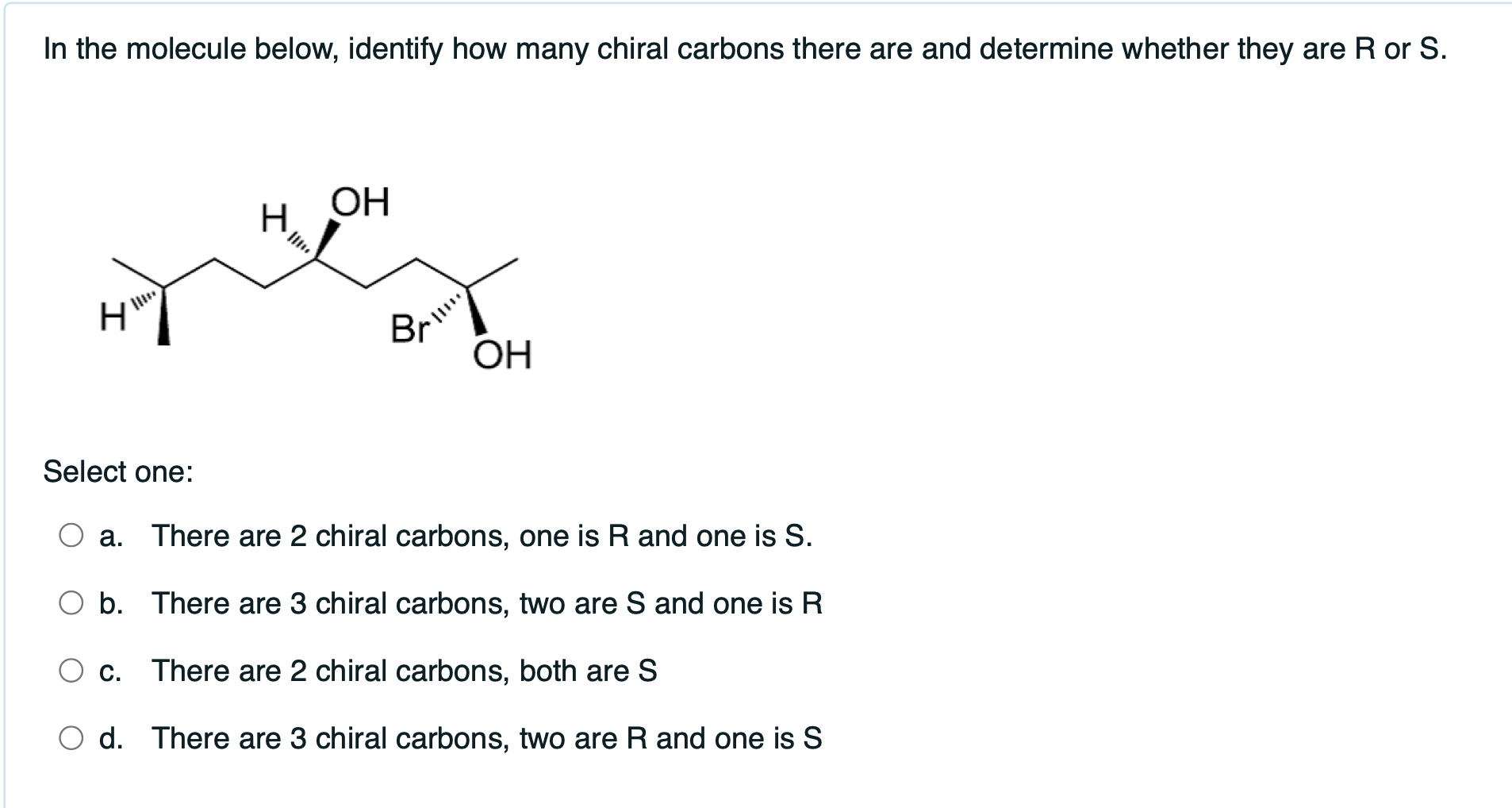Solved In the molecule below, identify how many chiral | Chegg.com