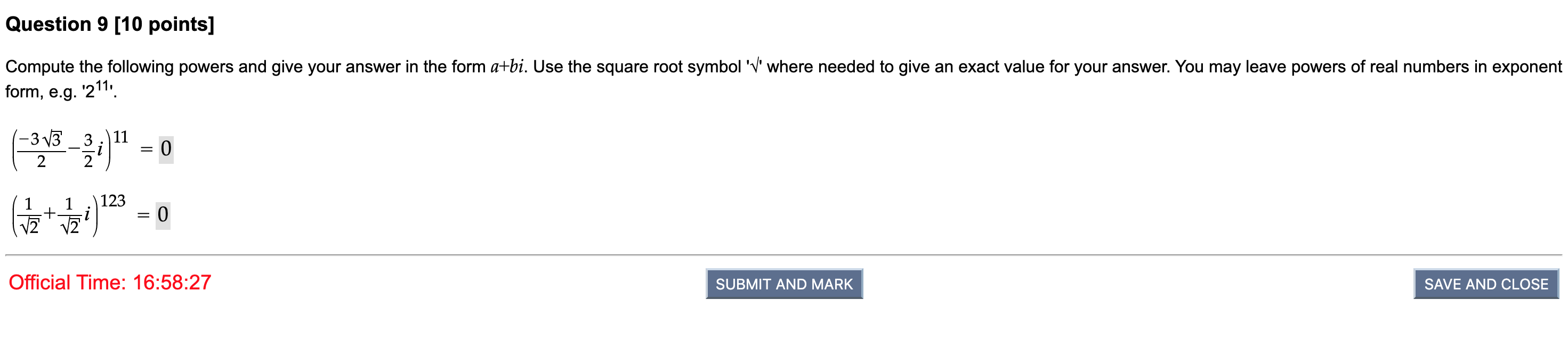 Solved Question 9 [10 points] Compute the following powers | Chegg.com