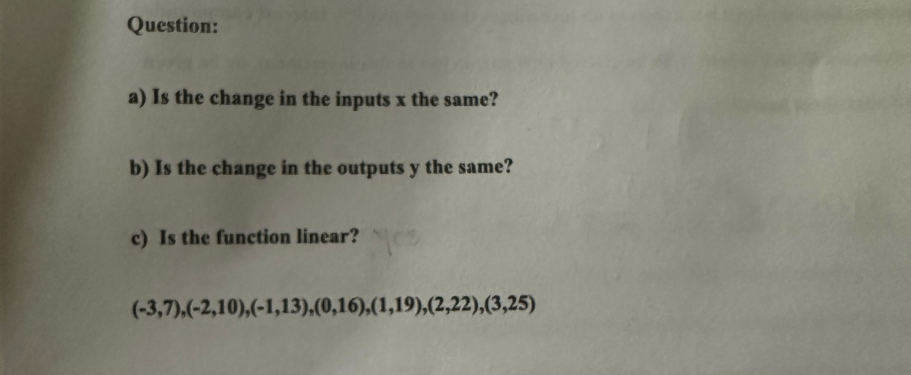 Solved Question:a) ﻿Is the change in the inputs x ﻿the | Chegg.com