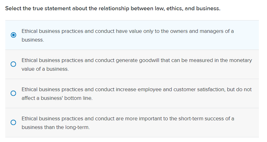 Solved Select the true statement about the relationship | Chegg.com