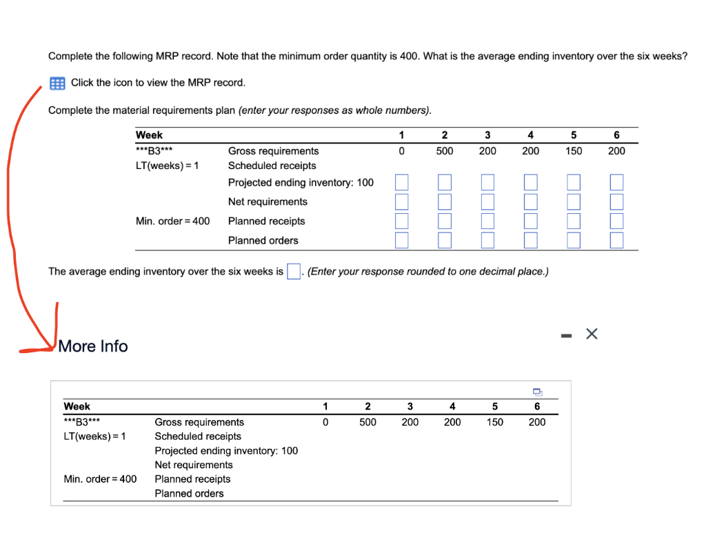Solved Complete the following MRP record. Note that the | Chegg.com