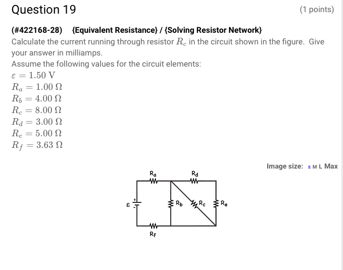 Solved Question 19 (1 points) (#422168-28) (Equivalent | Chegg.com