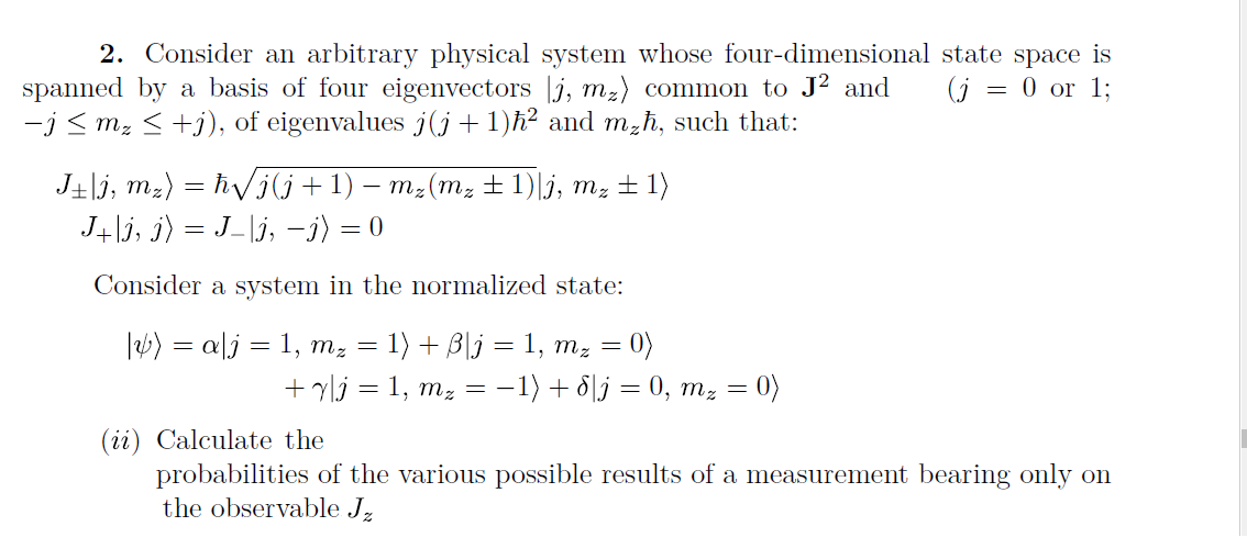 Solved 2. Consider an arbitrary physical system whose | Chegg.com