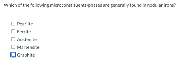 Solved Which of the following microconstituents/phases are | Chegg.com