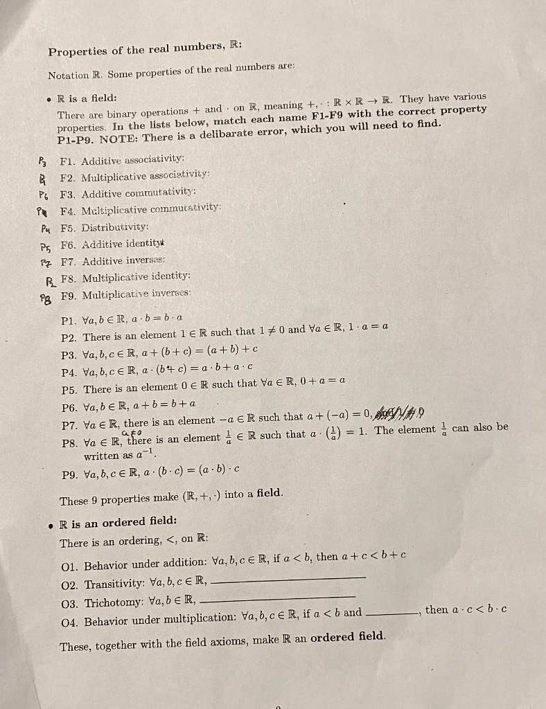 Solved 1. Ordered field properties. Prove the statement: Va, | Chegg.com