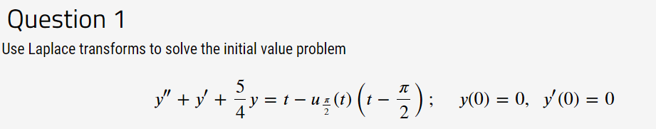 Solved Use Laplace transforms to solve the initial value | Chegg.com
