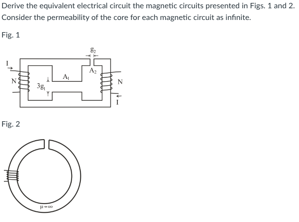 Solved Derive the equivalent electrical circuit the magnetic | Chegg.com