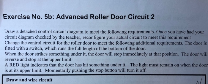 Solved Basic roller door control circuit | Chegg.com