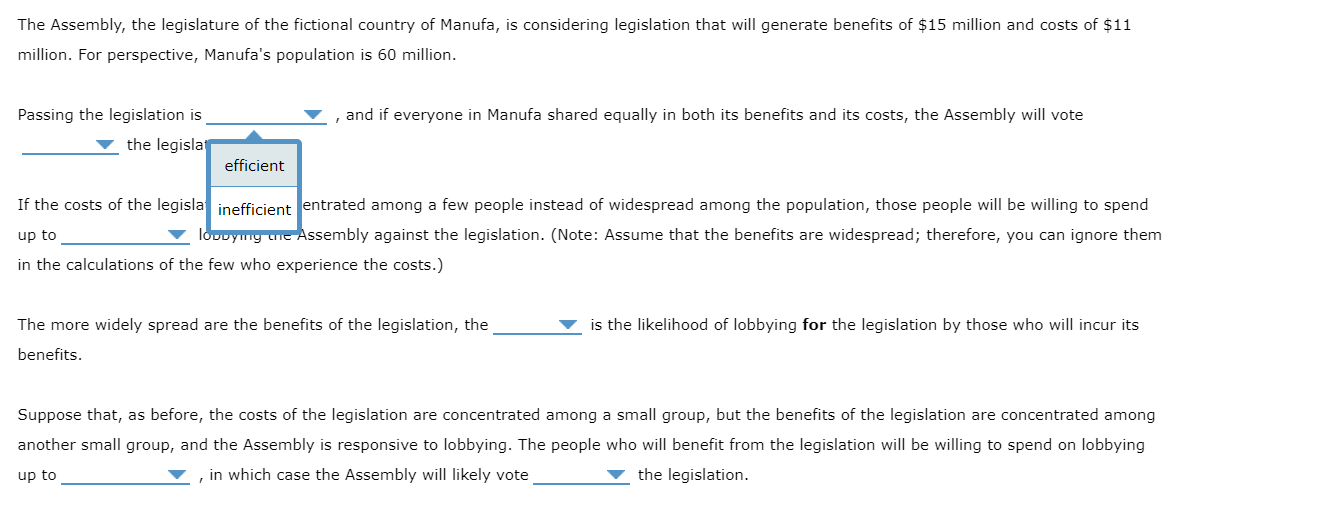 Solved The Assembly, the legislature of the fictional | Chegg.com