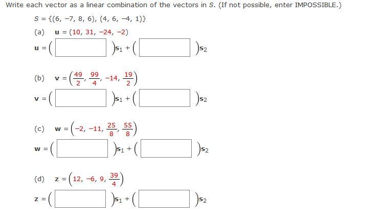 Solved Write each vector as a linear combination of the | Chegg.com
