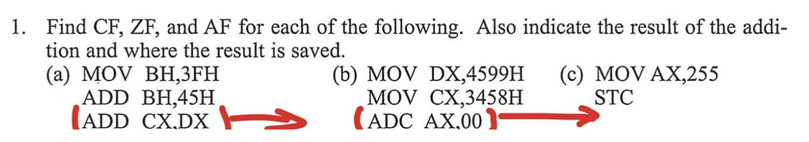 Solved 1. Find CF, ZF, and AF for each of the following. | Chegg.com