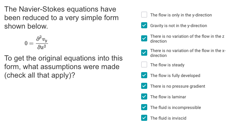 Solved The Navier-Stokes equations have been reduced to a | Chegg.com