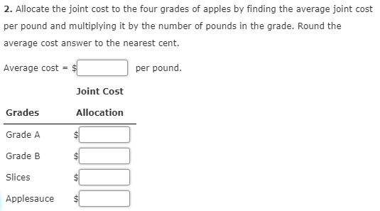Solved Allocating Joint Costs Using the Physical Units | Chegg.com