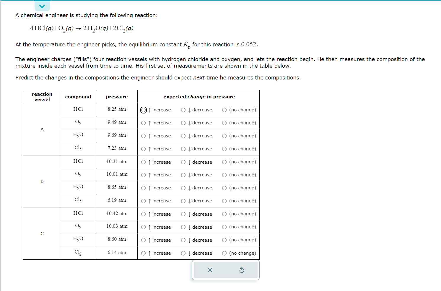 Solved A chemical engineer is studying the following | Chegg.com