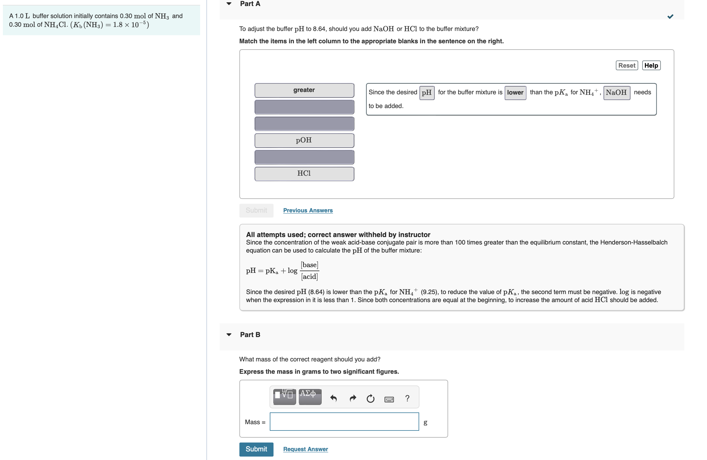 Solved A 1.0 ﻿L buffer solution initially contains 0.30mol | Chegg.com