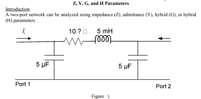Z, Y, G, and H Parameters Introduction A two-port | Chegg.com