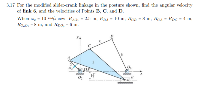 Solved 17 For the modified slider-crank linkage in the | Chegg.com
