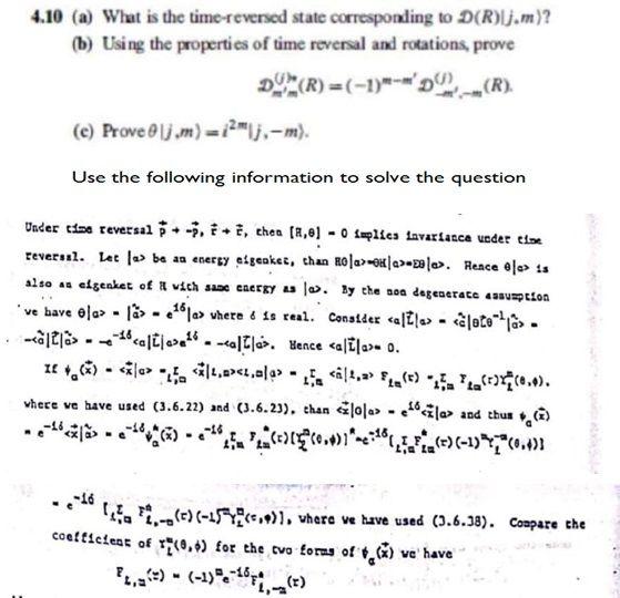 4.10 (a) What is the time-reversed state | Chegg.com